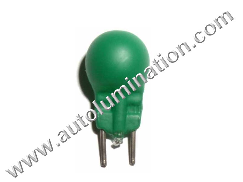 Green Bi Pin Base Light Bulb-Round
