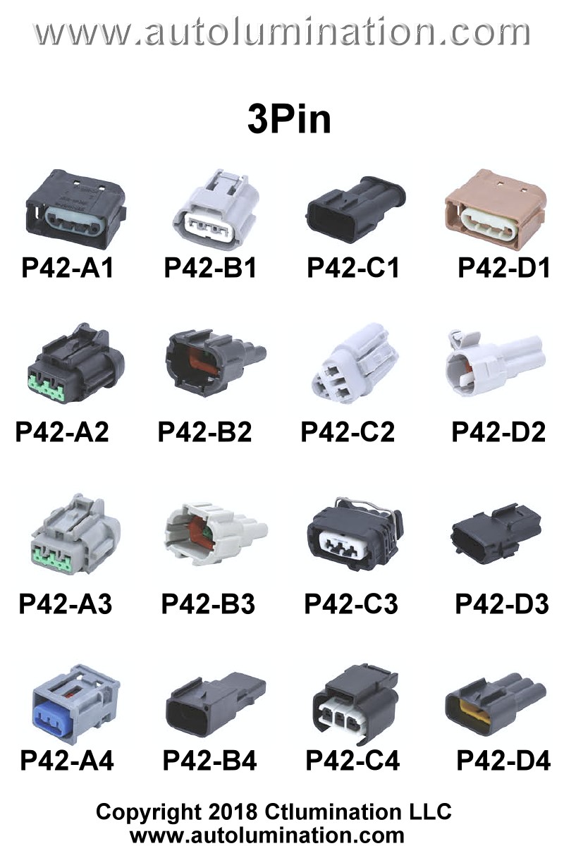 Connector Kit Automotive 3 Pin Position Cavity