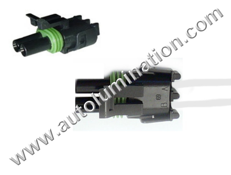 Male Pigtail Connector Plug Socket 2Pin weatherpack_2pin_male HAI Aptiv ...